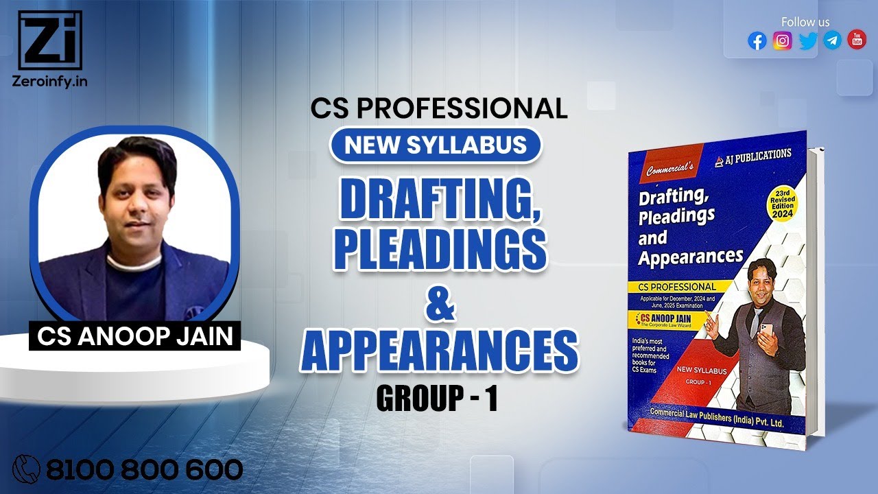 CS Professional Drafting, Pleadings and Appearances Book By CS Anoop ...