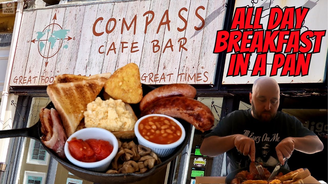 This BLACKPOOL CAFE serve FULL ENGLISH BREAKFAST in a PAN !!! - YouTube