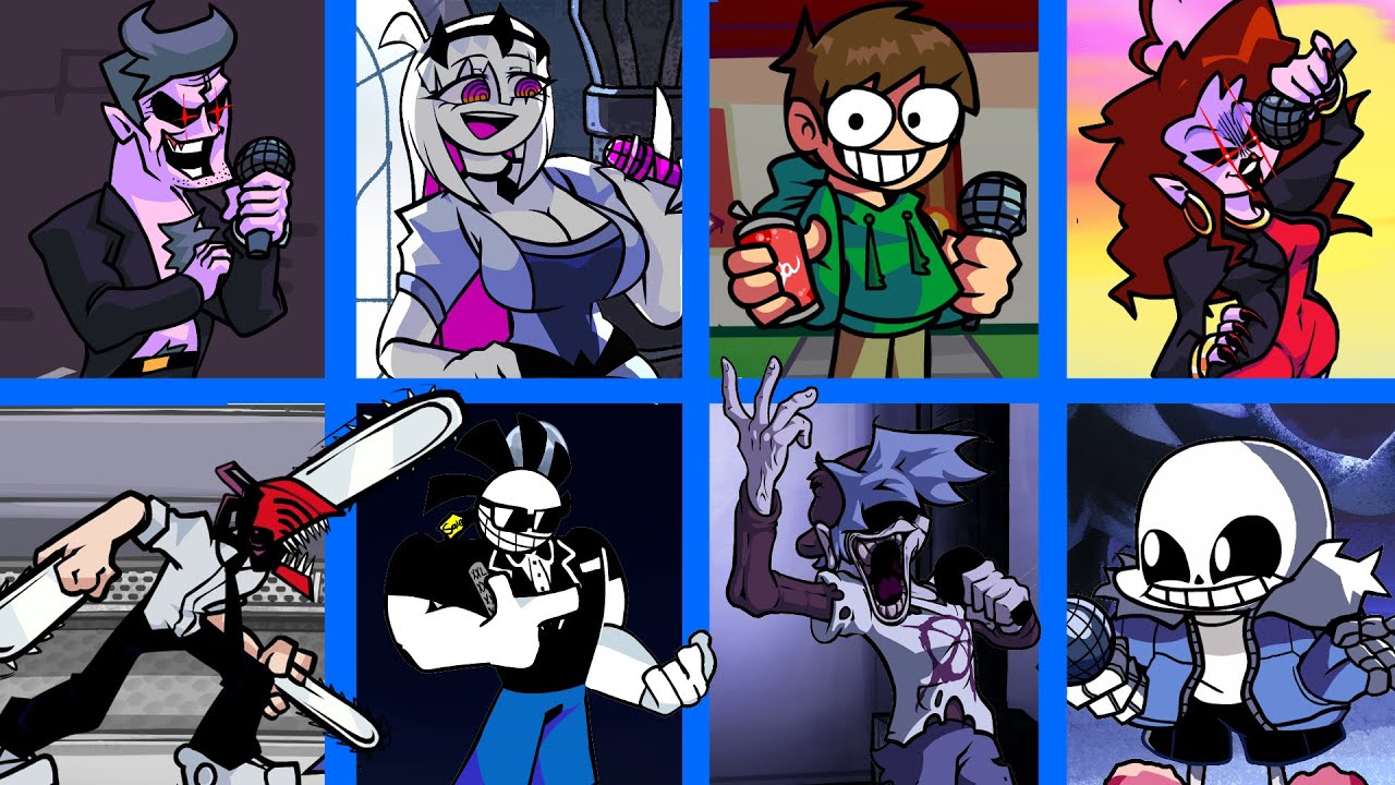 Dad Battle Erect But Everyone Sings It 🔥 (FNF Different Characters ...