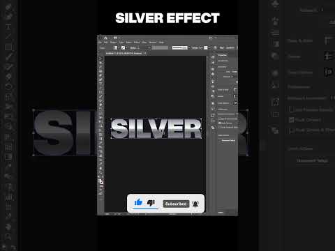 How to Create Silver Metal Text in Adobe illustrator  #shorts #silver #metal #effects  #adobe2023