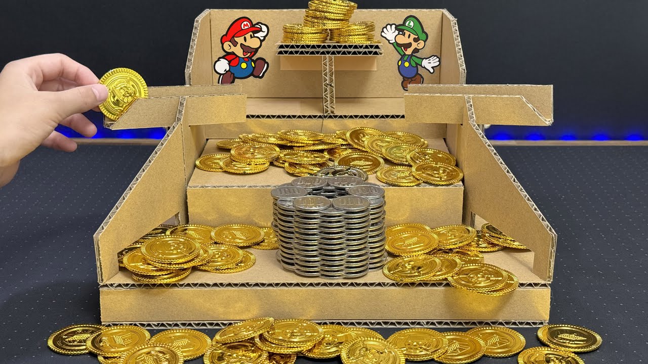 How to make Coin Pusher with cardboard. DIY. Tutorial. - YouTube