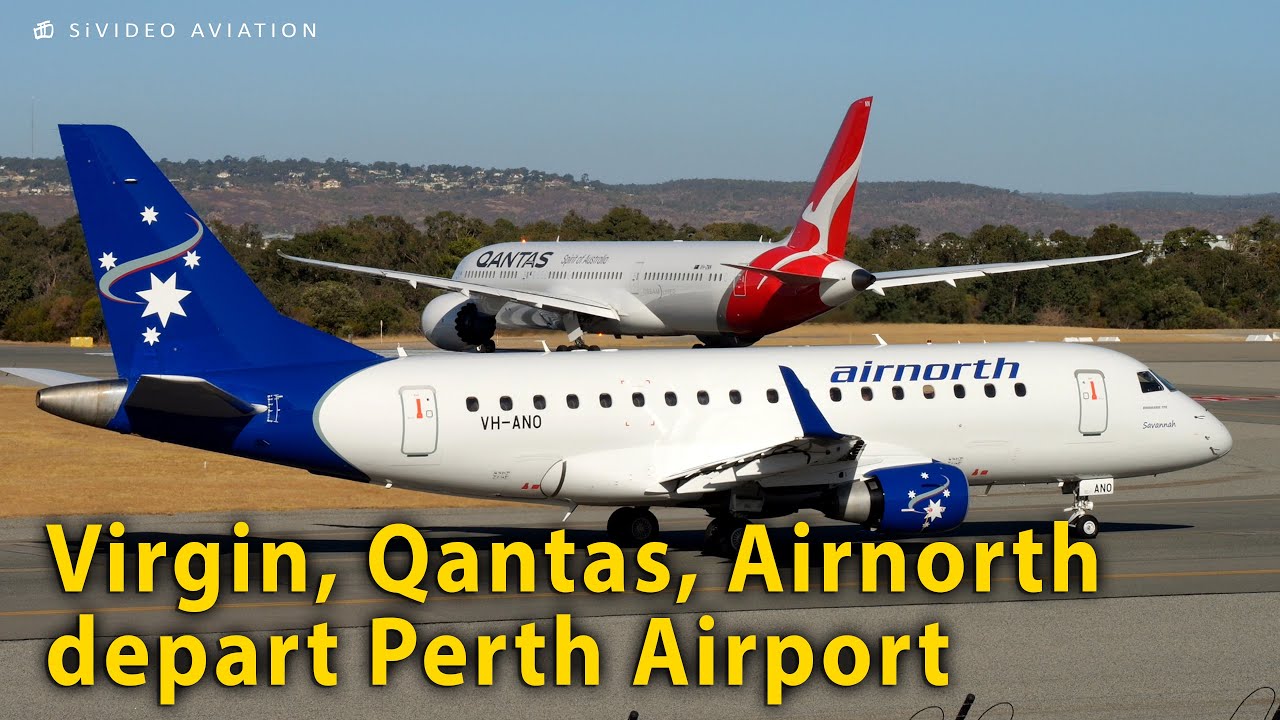 Qantas (VH-ZNN), Airnorth (VH-ANO), Jetstar (VH-VGH) & Virgin (VH-NVW ...