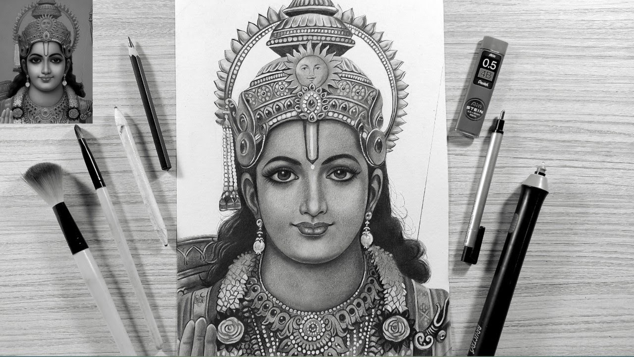 श्री राम | Shri Ram ji drawing | Lord Ram pencil drawing 🙏 - YouTube