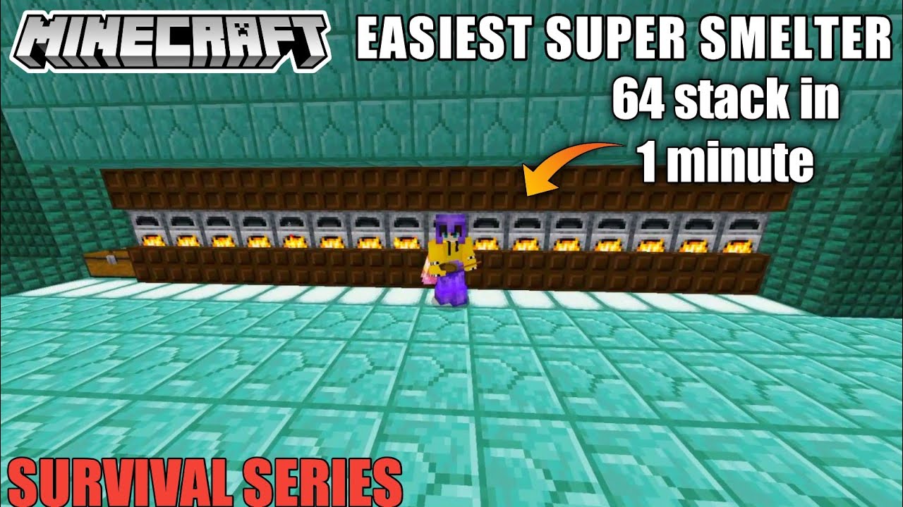 Minecraft Easiest Super Smelter Ever - Fully Automatic - Super Fast 1. ...