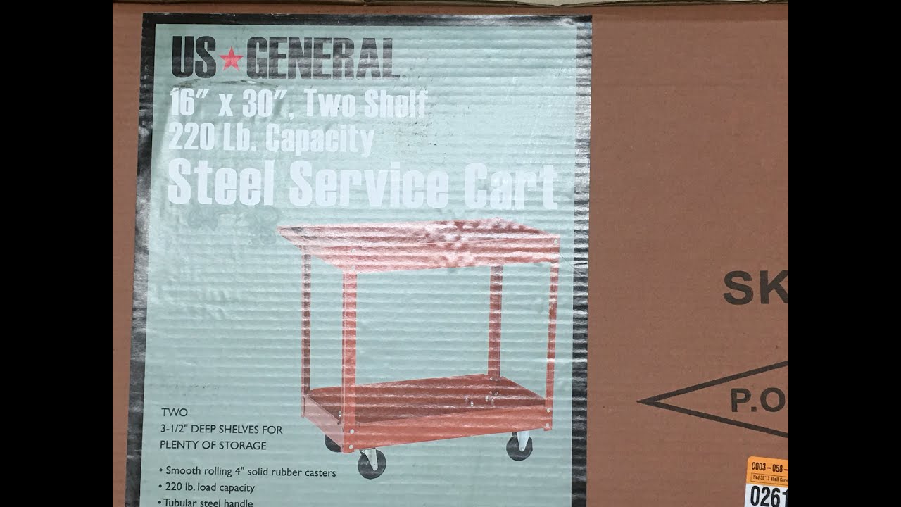 Size 30 Inch X 16 Inch Two Shelf Steel Service Cart large Service Tool ...