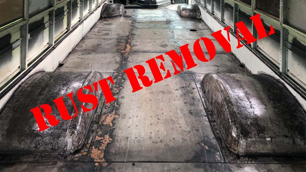 Floor Rust Removal, Prep, and Paint / Bus Conversion - Skoolie Build ...
