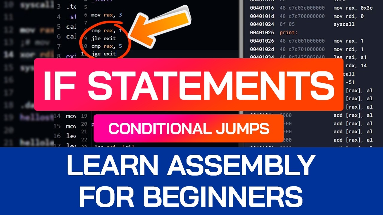 IF STATEMENTS & Loops in Assembly | Conditional Logic | Learn x86-64 ...