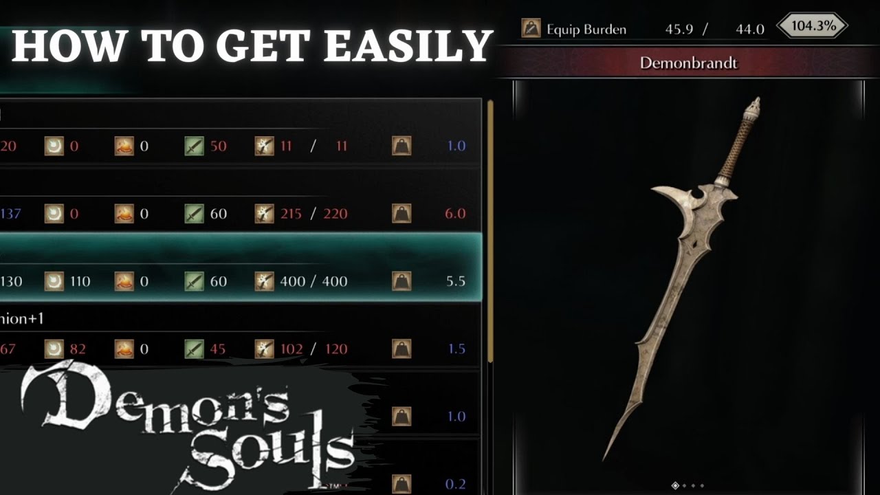 Demon's Souls Remake - How to get Demonbrandt Weapon Easily - YouTube