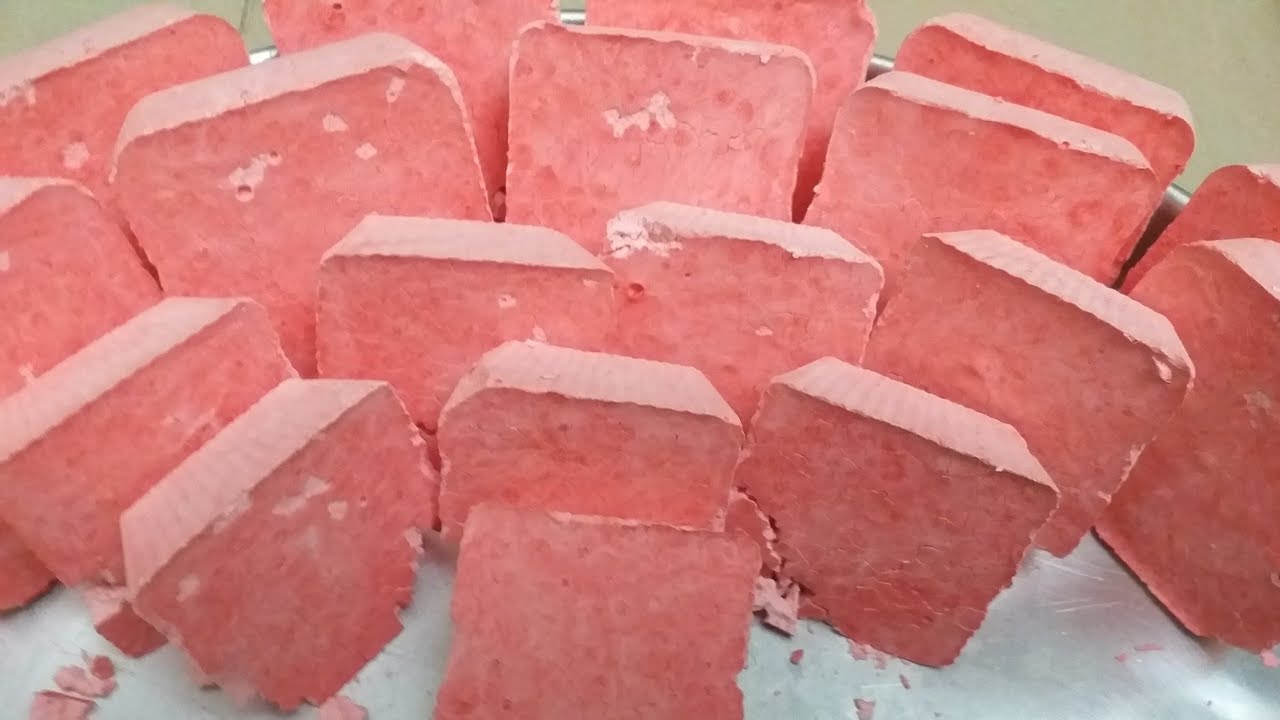 Red Cornstarch Blocks Crush Asmr 🟥🟥 - YouTube