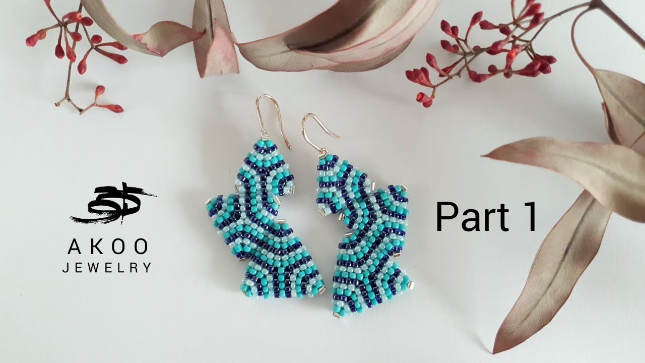 Peyote triangle earrings tutorial #4 part 1 (beaded earrings) - YouTube
