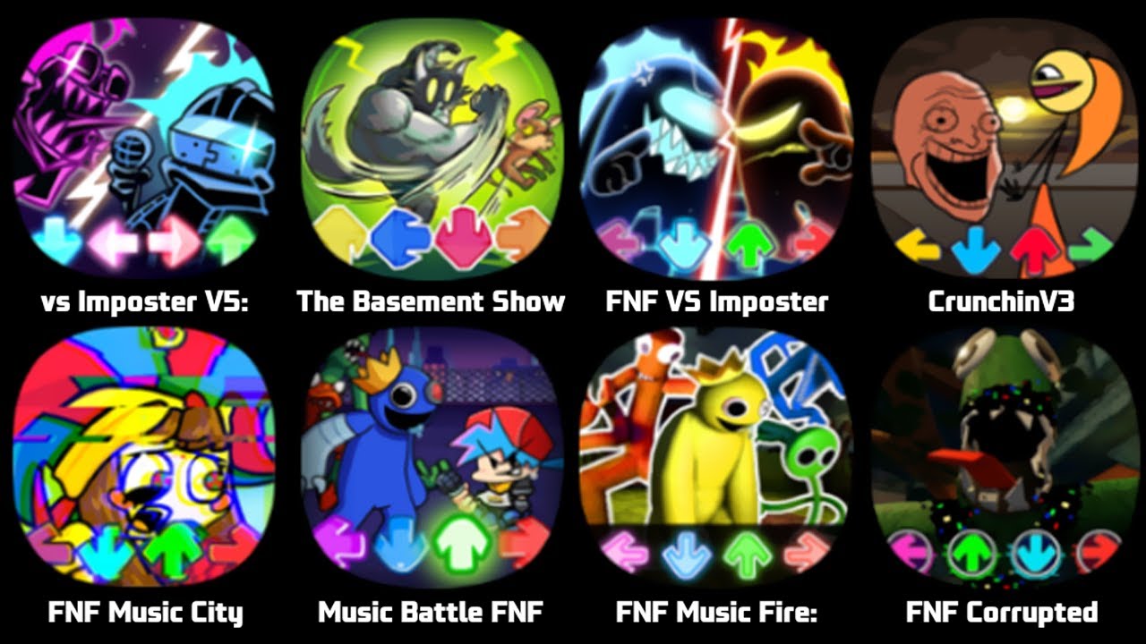 FNF Impostor v5, FNF Basement Show v2, FNF Mario's Madness v2, FNF ...