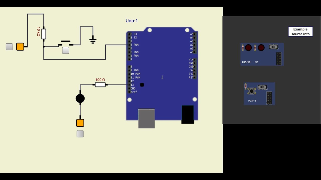 #3. Arduino Button-Controlled LED | Simulated in PICSimLab & SimulIDE ...