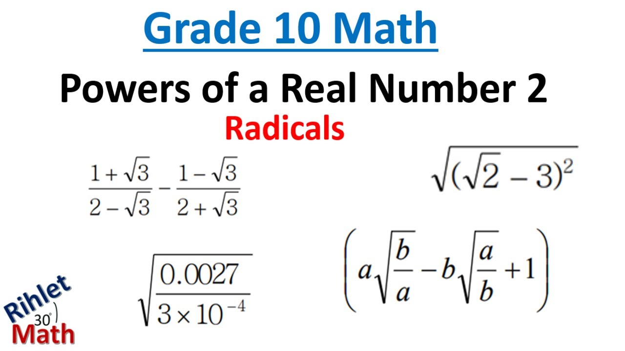 Grade 10 Math | Powers of a Real Number 2 | Radicals - YouTube