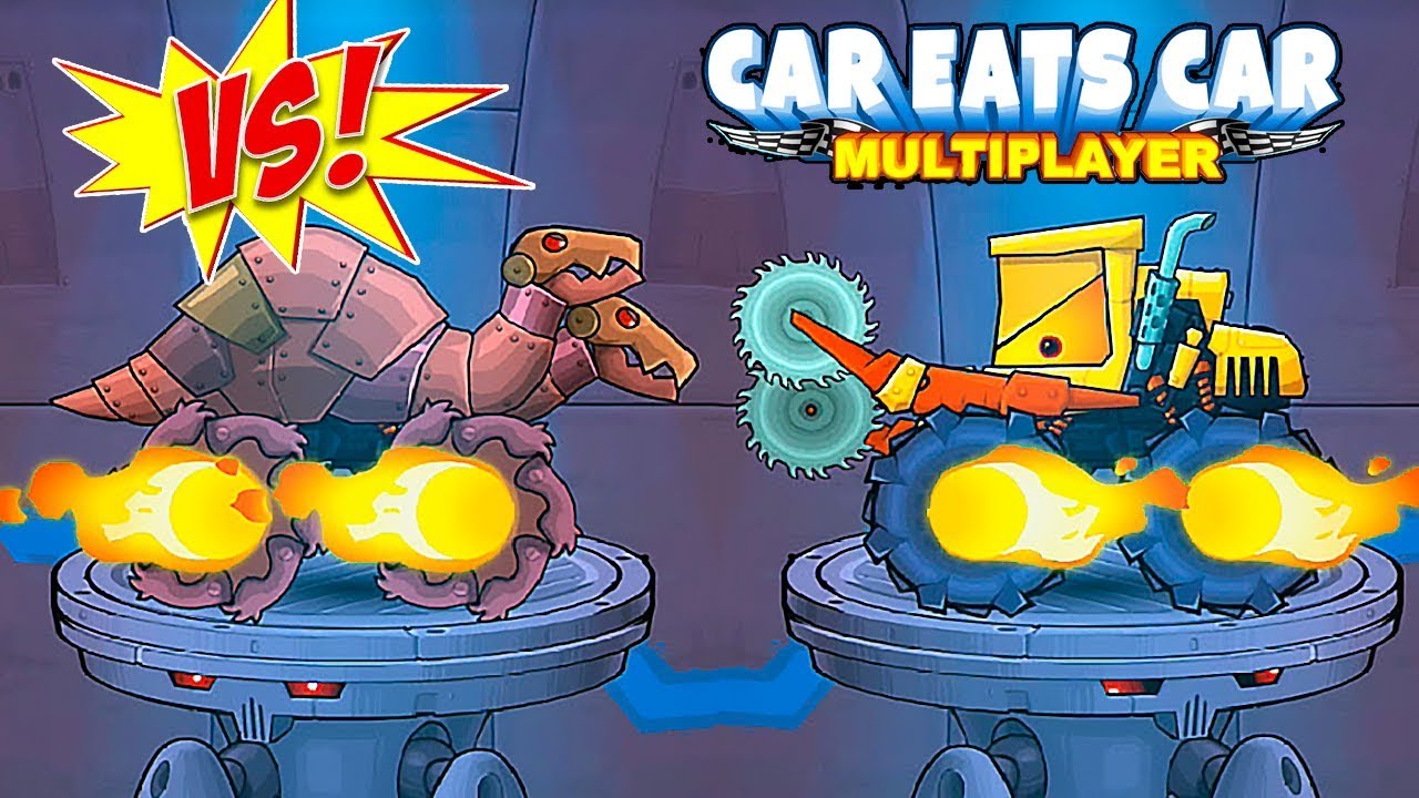 Car Eats Car Multiplayer - Sawcar VS Dinosaur Robot - Walkthrough Online Race Game - YouTube