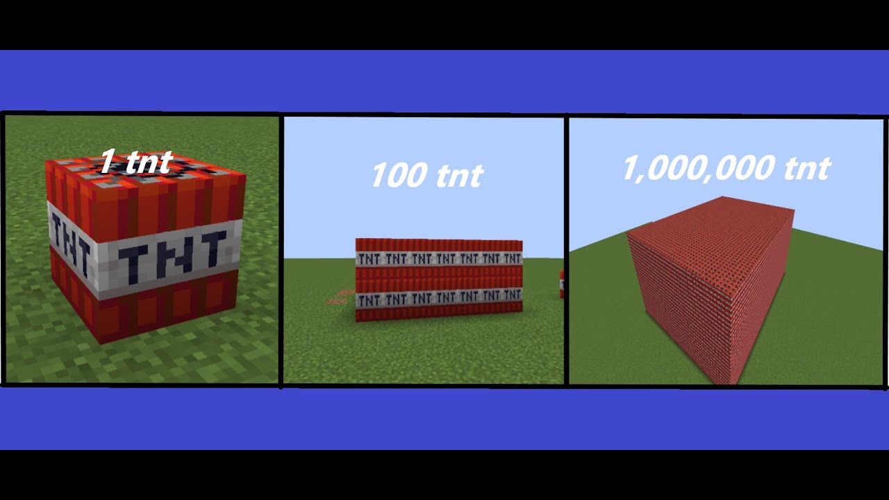 1 tnt vs 100 tnt vs 1,000,000 tnt - YouTube