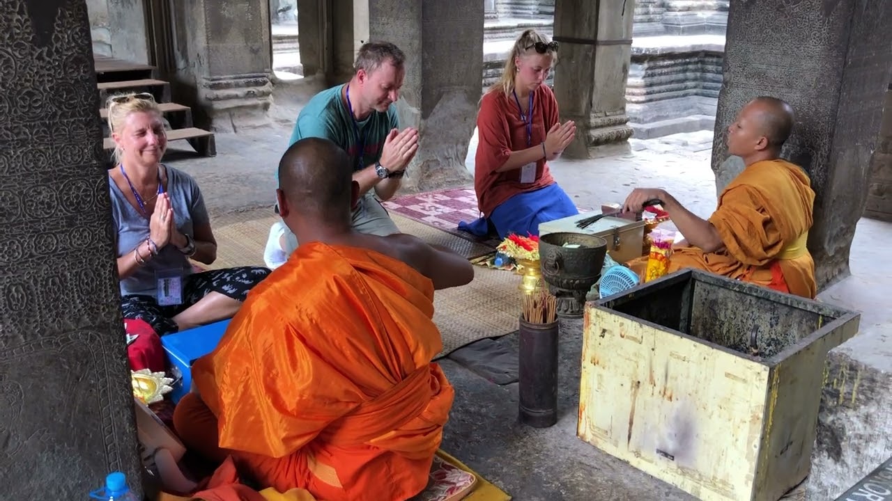 Monk Blessing Angkor Wat - YouTube