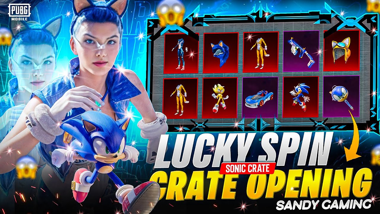 OMG! Sonic Collab Lucky Spin + Sonic Companion Crate Opening | PUBG ...