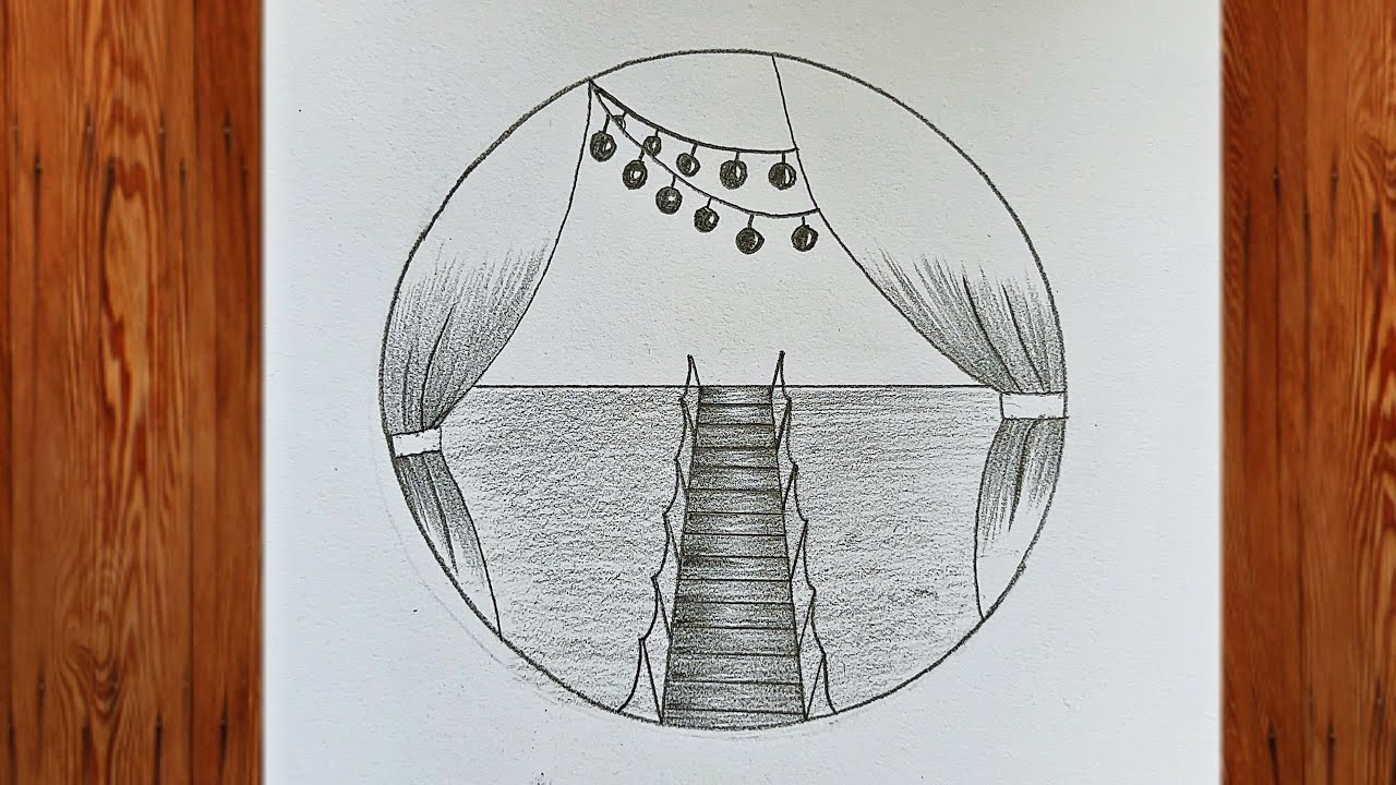 Easy circle scenery drawing || Circle drawing for beginners || Easy ...