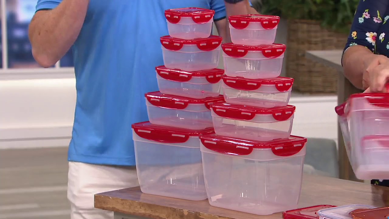 Lock & Lock 10-Piece Nestable Storage Set w/ 2 Handle Lids on QVC - YouTube
