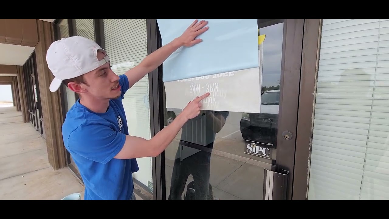 How to apply cut vinyl to window - Do it yourself method - YouTube