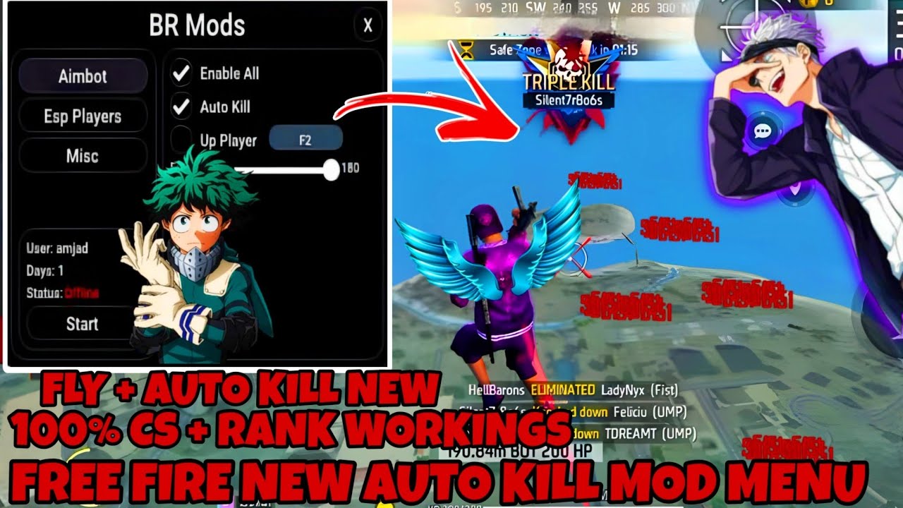 BR MOD AUTO KILL MOD MENU FREE FIRE 🔥 FREE FIRE NEW ANTIBAN PANEL | FF NEW FREE INJECTOR OB47 ...