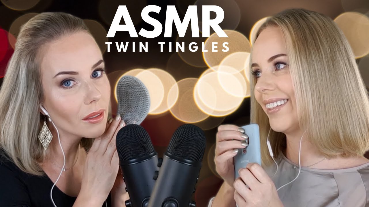 [ASMR] Twins Layered Triggers (Intense Whisper Ear to Ear Mouth Sounds ...