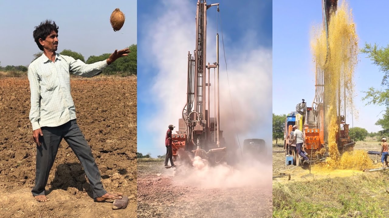 Borewell Drilling - 20 Hp Motor 211 Feet Deep boring With Coconut water ...