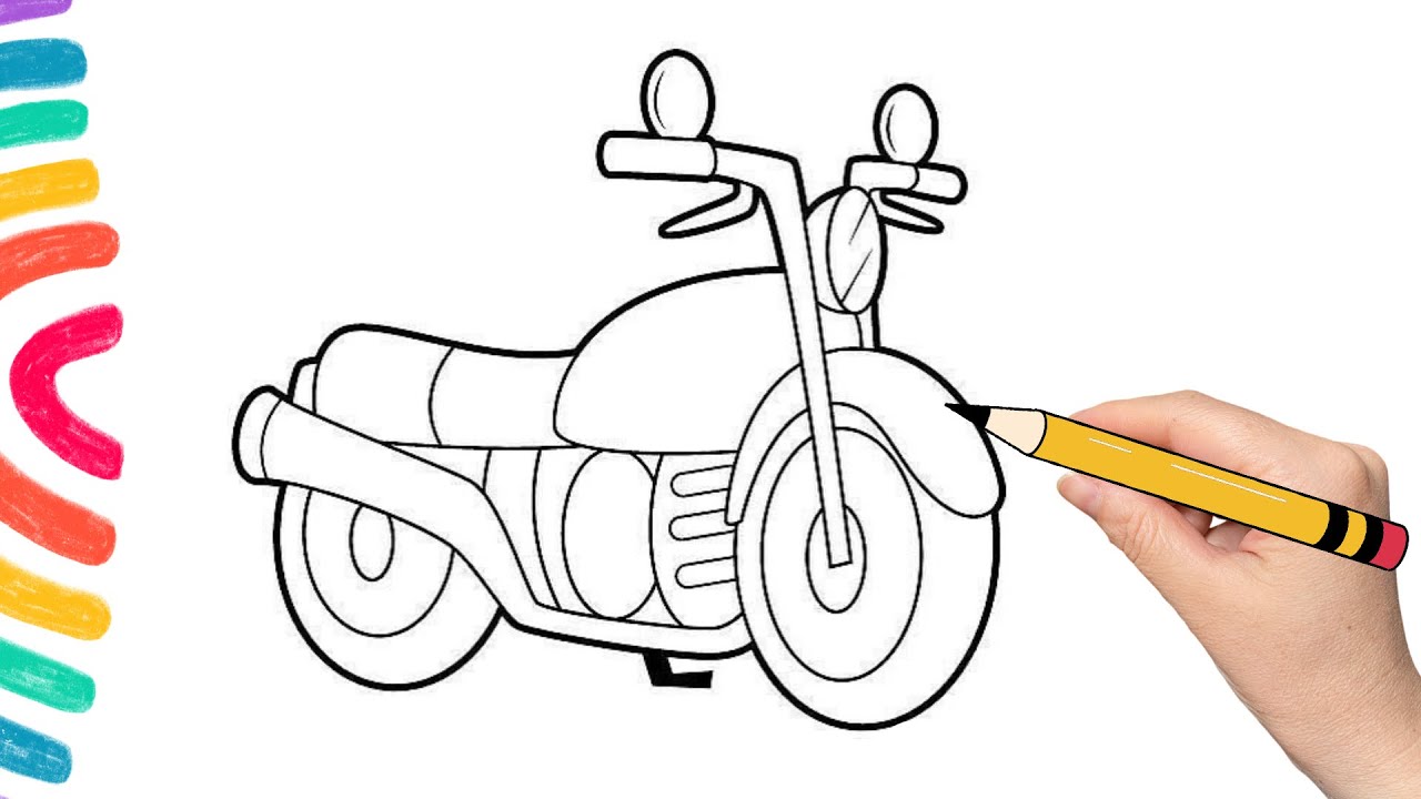 How to draw a motorcycle? 🏍️Paano gumuhit ng motorsiklo? - YouTube