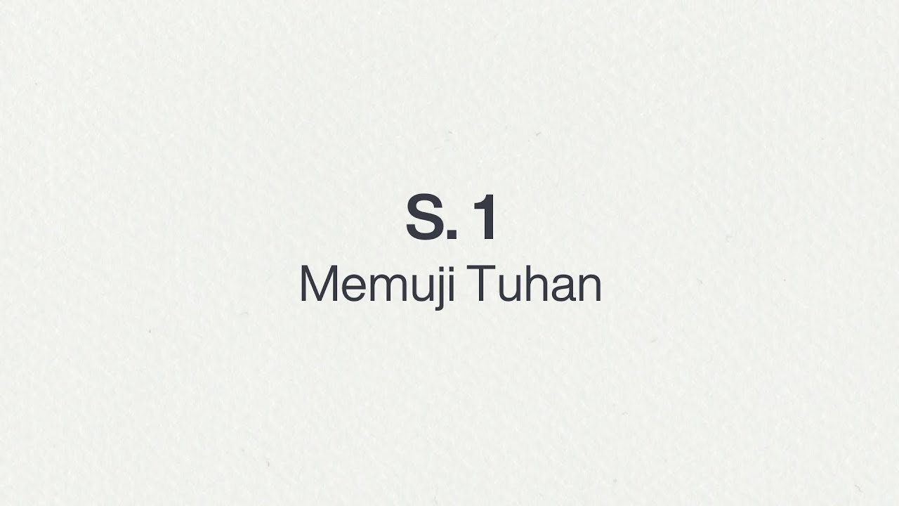 Suplemen 1 — Memuji Tuhan - YouTube