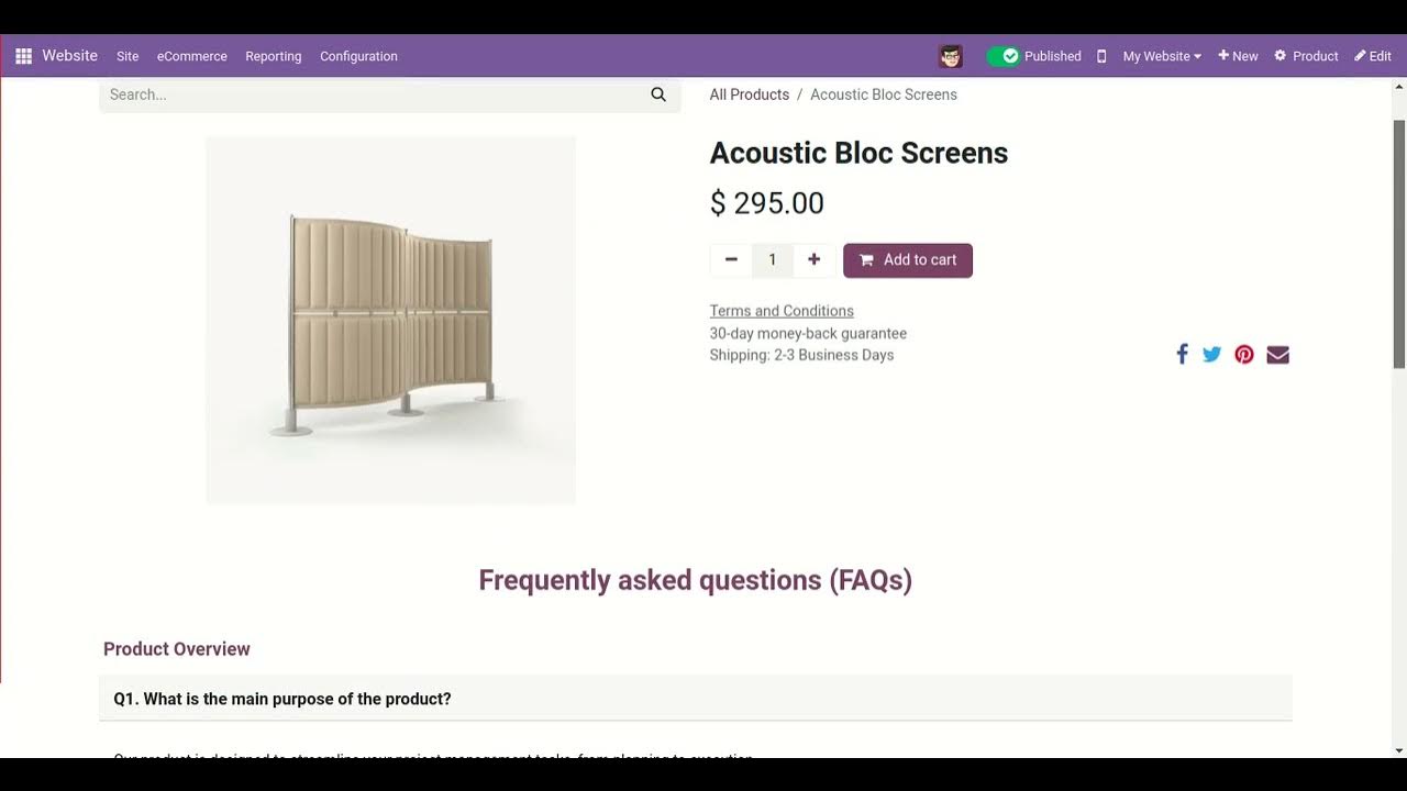 Website product FAQ styles Odoo - YouTube