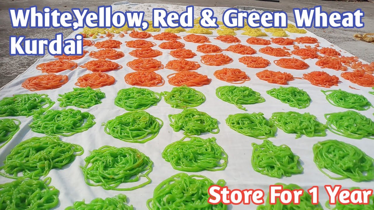 White,Yellow, Red & Green Wheat Kurdai Recipe - YouTube