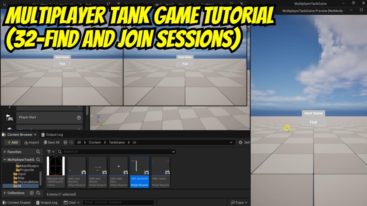 Multiplayer Tank Game Tutorial (32-Find and Join Sessions) - YouTube