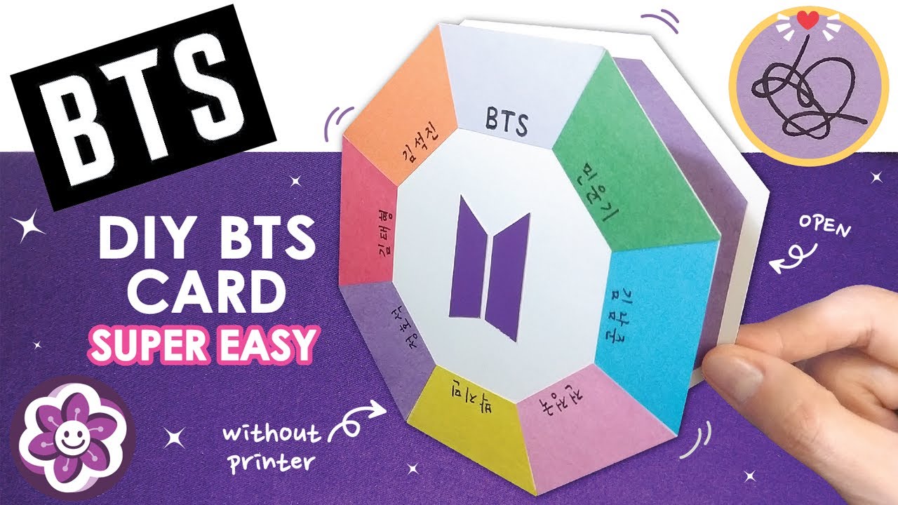 DIY BTS Card | Quick and Easy DIY BTS Card | without printer ...