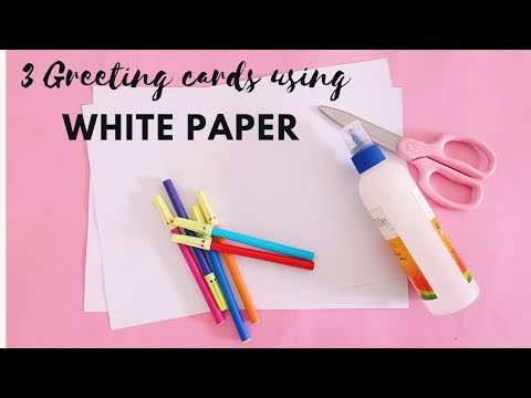 3 Easy & Beautiful WHITE PAPER Greeting Cards | DIY Handmade Card Idea ...