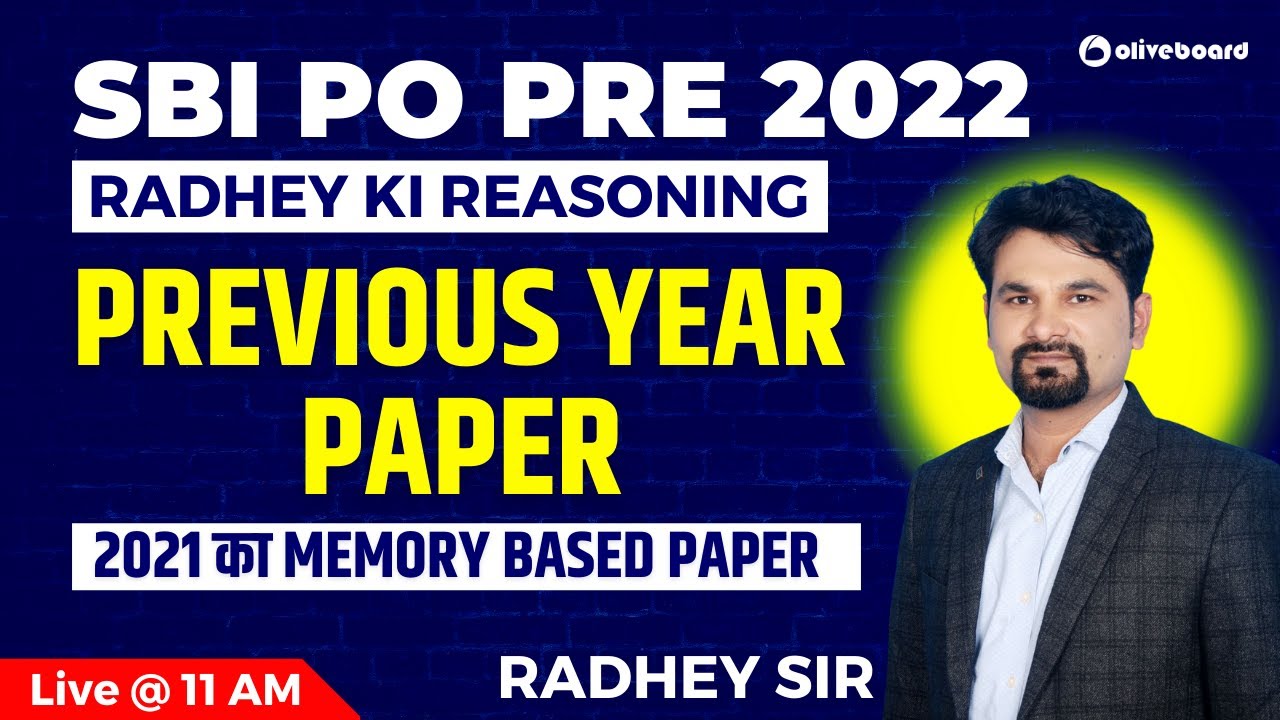 SBI PO Prelims Previous Year Question Paper Reasoning 2021 | SBI PO ...