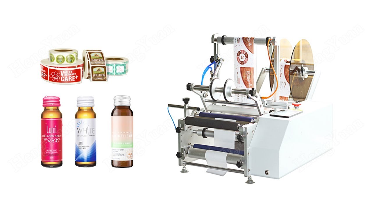 Oral Liquid Bottle Sticker Labeling Machine | Semi-automatic Round ...