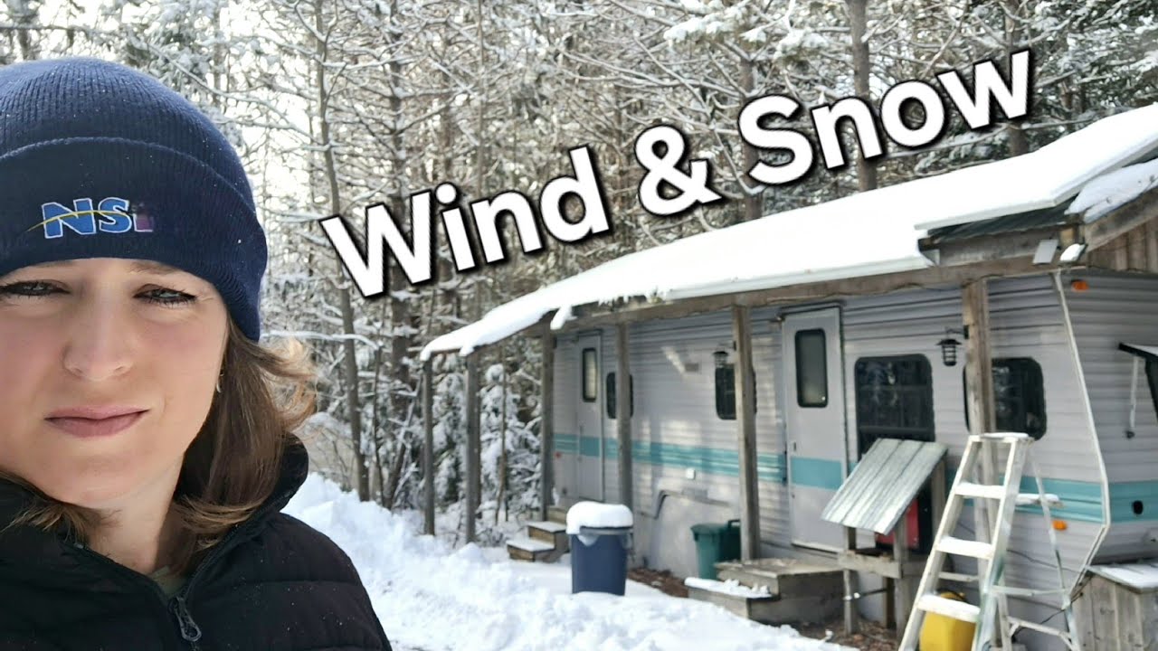 Stuck in a Windy Snow Storm - Full Time Off Grid RV Living - YouTube