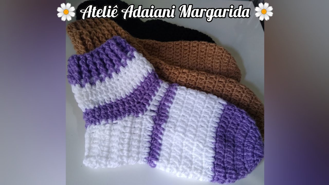Meia em crochê super fácil. Todos os tamanhos - YouTube