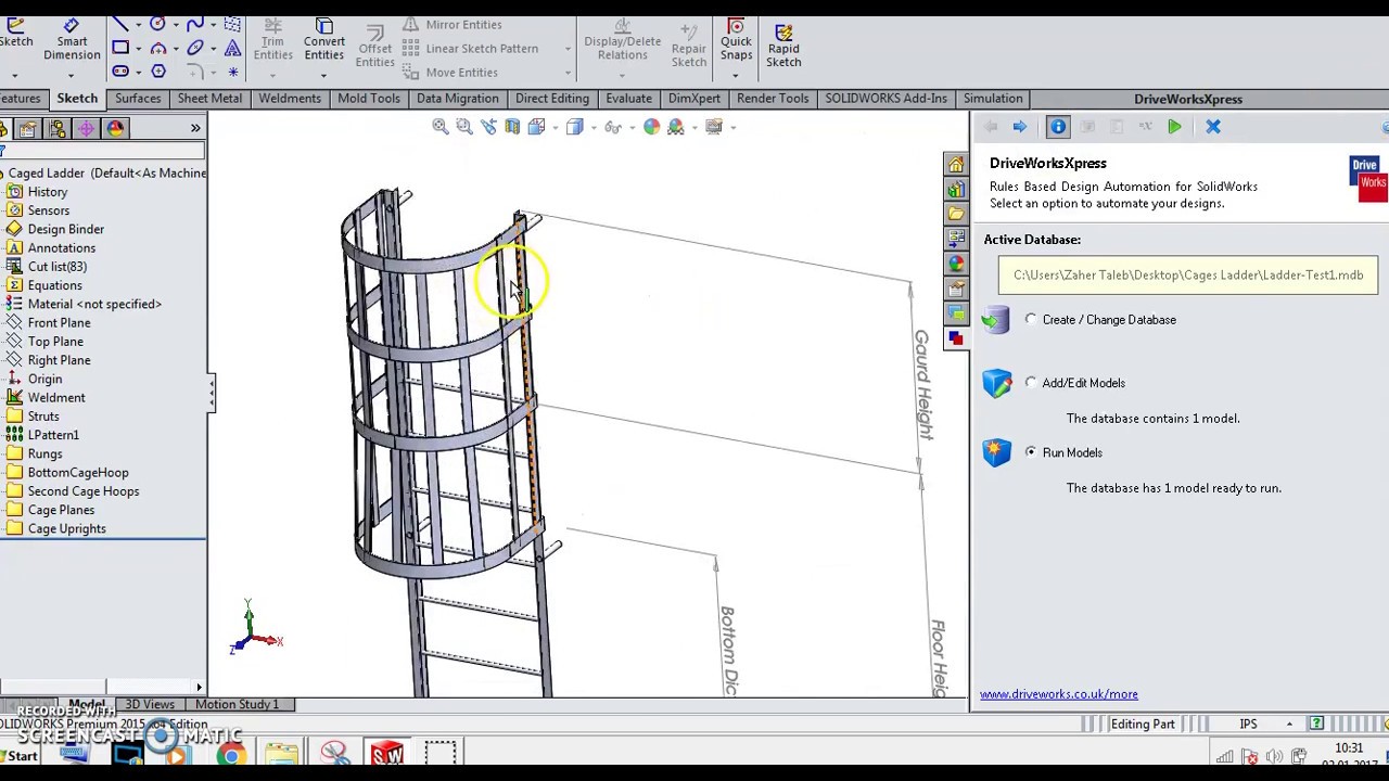 Caged Ladder Solidworks_Part1 - YouTube
