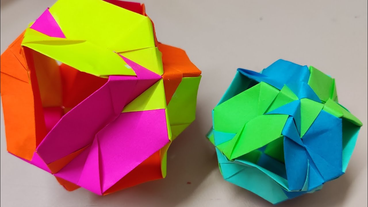Sparkling Jade... Modular Origami.. Kusudama Origami - YouTube