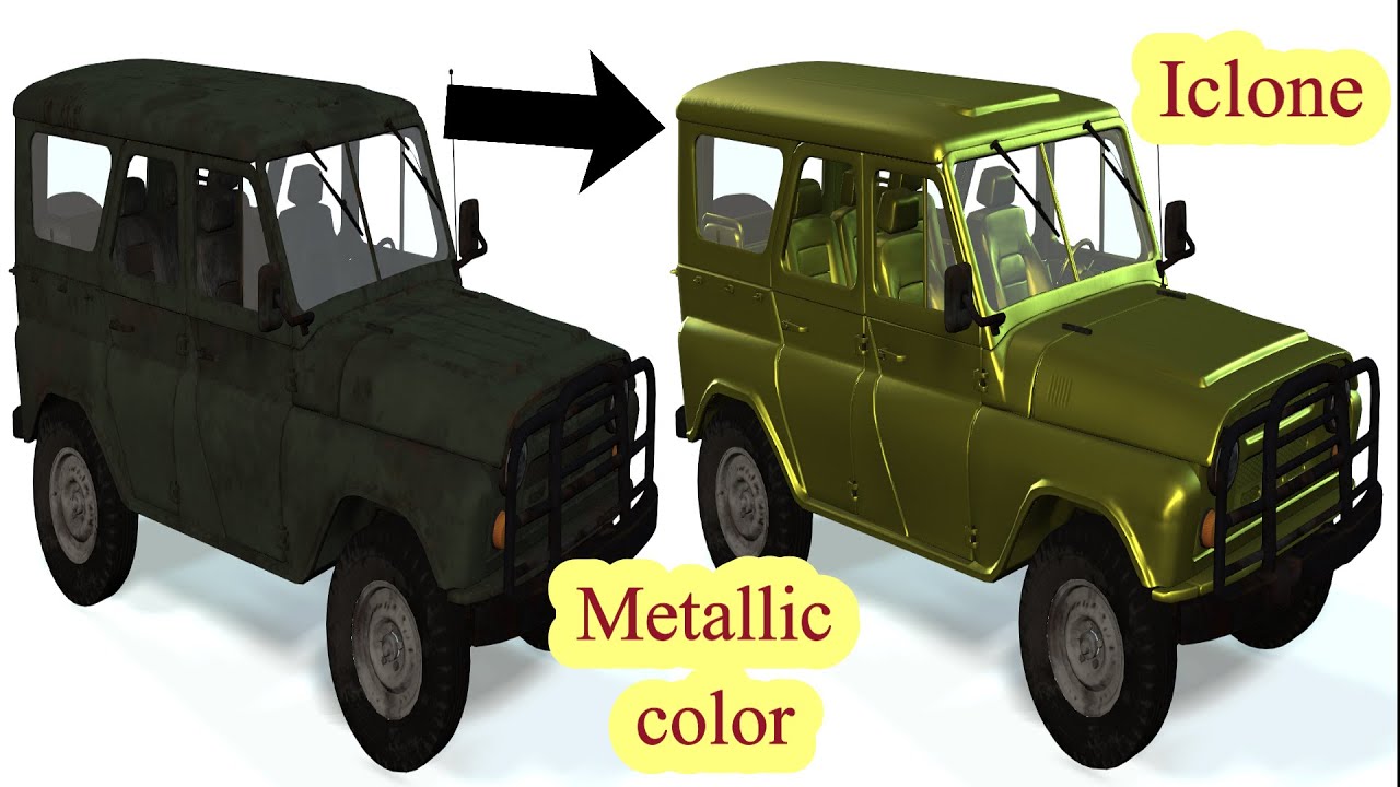 Metallic colors iclone tutorial / Changing color of a car to metallic ...