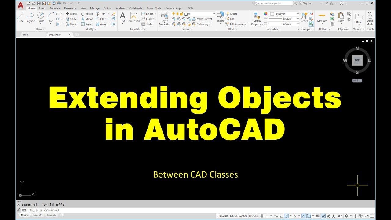 Extending Objects in AutoCAD - YouTube