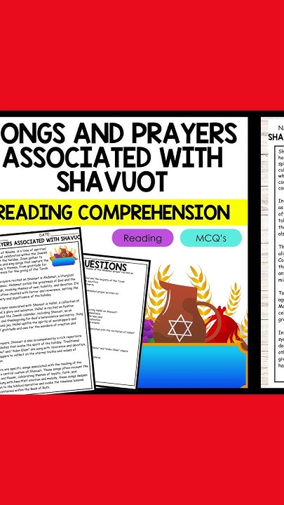 "SONGS AND PRAYERS ASSOCIATED WITH SHAVUOT" SHAVUOT Reading ...