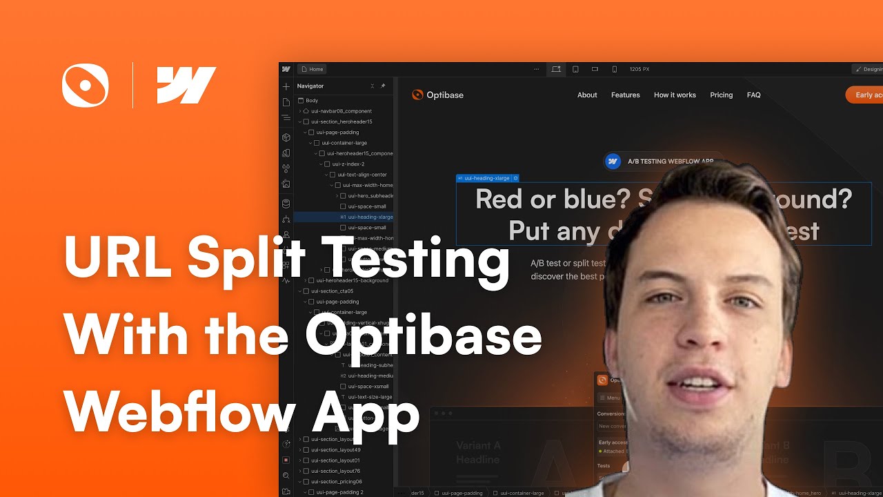 How to Setup a URL Split Test With the Optibase Webflow App - YouTube
