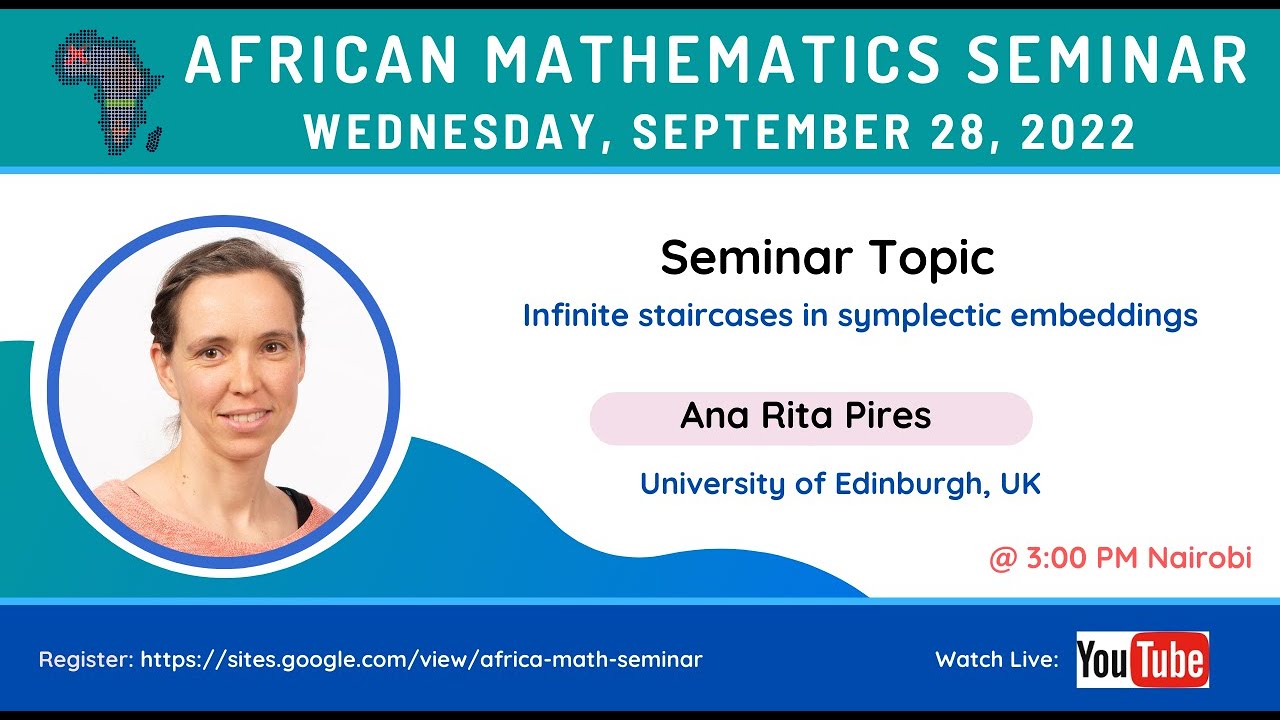 Ana Rita Pires | Infinite staircases in symplectic embeddings - YouTube