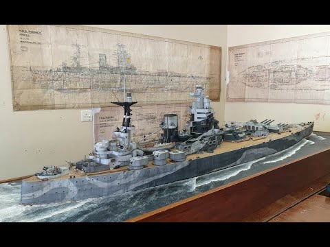 HMS Rodney Model Ship Diorama (Aged as in her work-a-day) - YouTube
