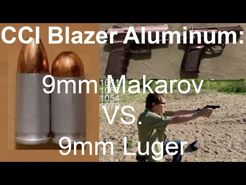 9mm Makarov vs. 9mm Luger: CCI Blazer Aluminum