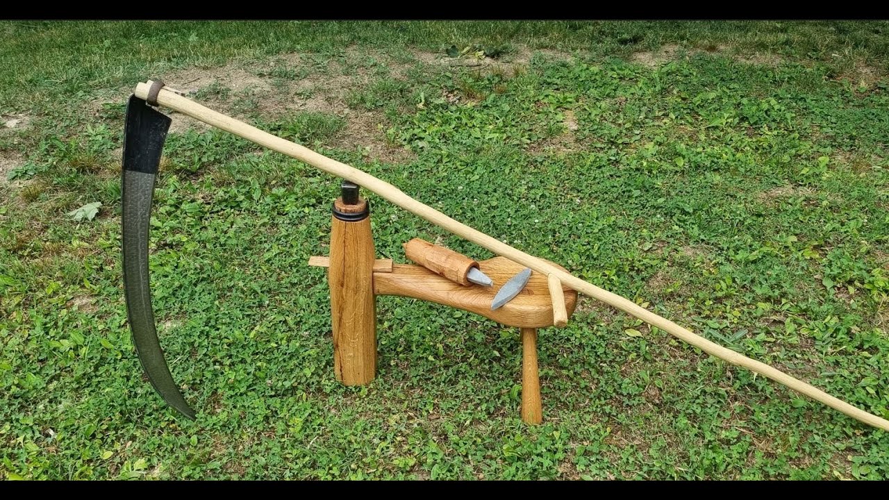 Scything Short Grass With a Single Grip Snath (Featuring Antique Clogs ...