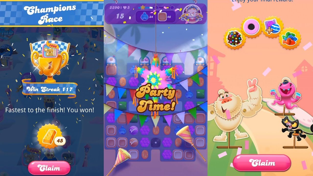 Free Booster & Gold Bar | Party Booster Hard Level 2390 Candy Crush ...