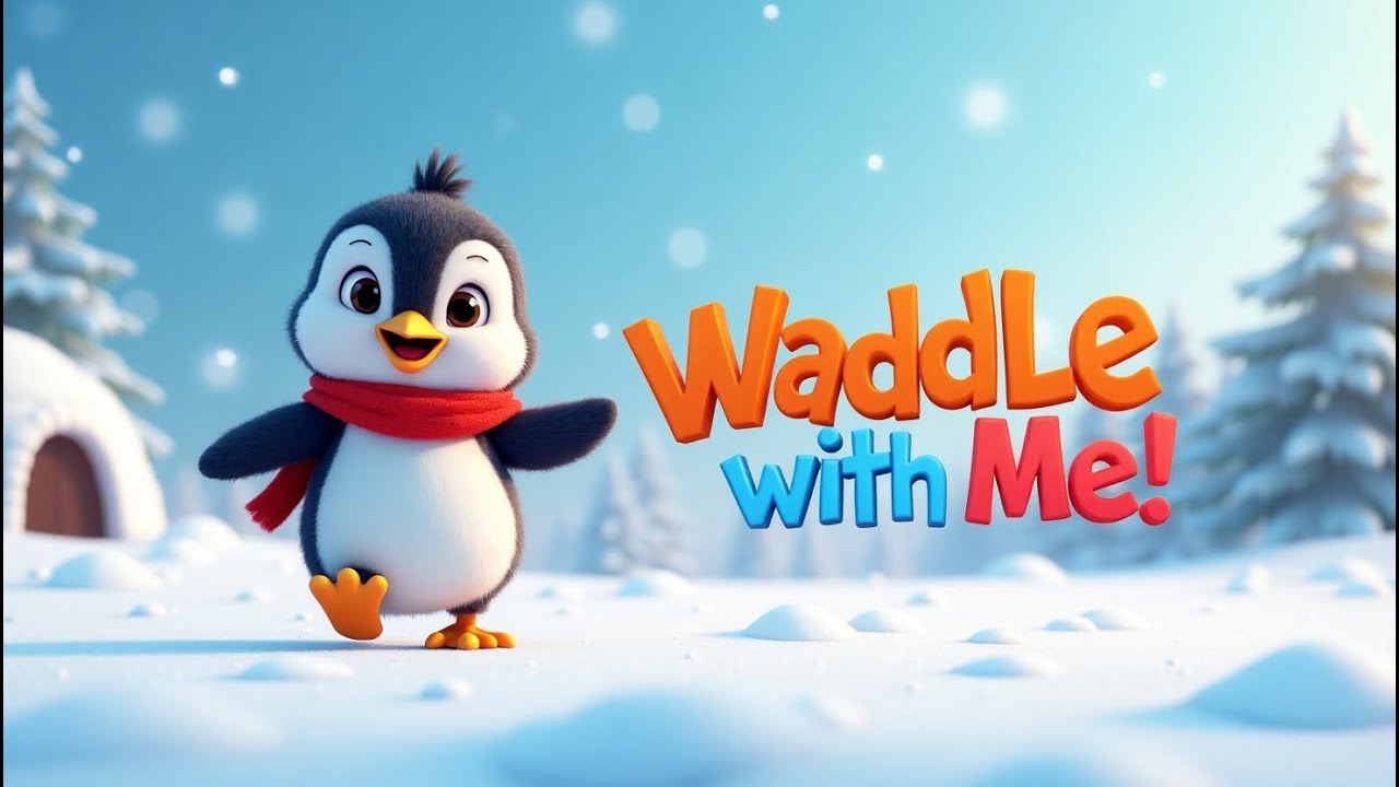 Waddle with Penguin Pete 🐧 Fun Movement Song for Kids 3D Animated ...